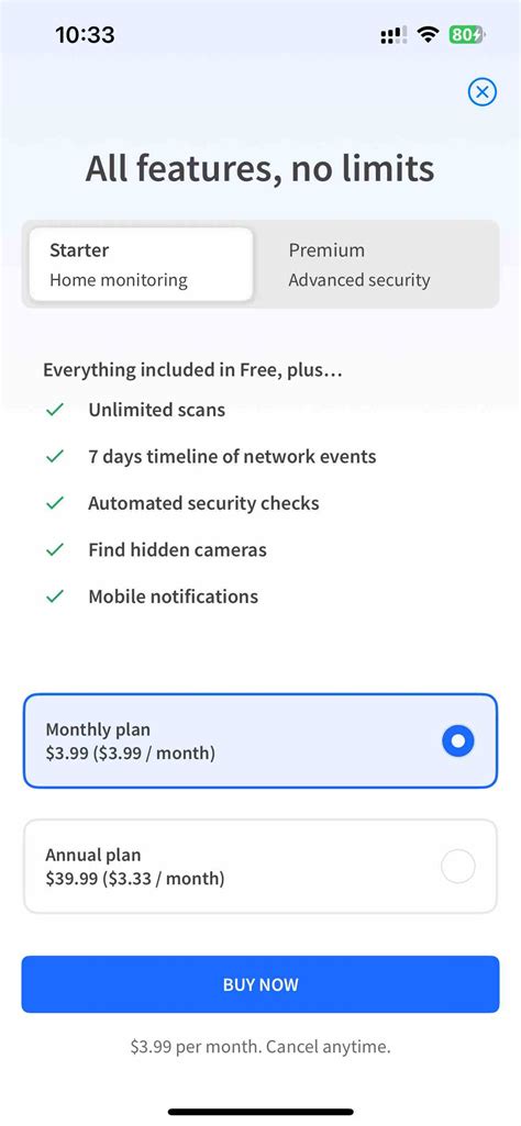 Fing Network Scanner Paywall Screenshot 100kmo