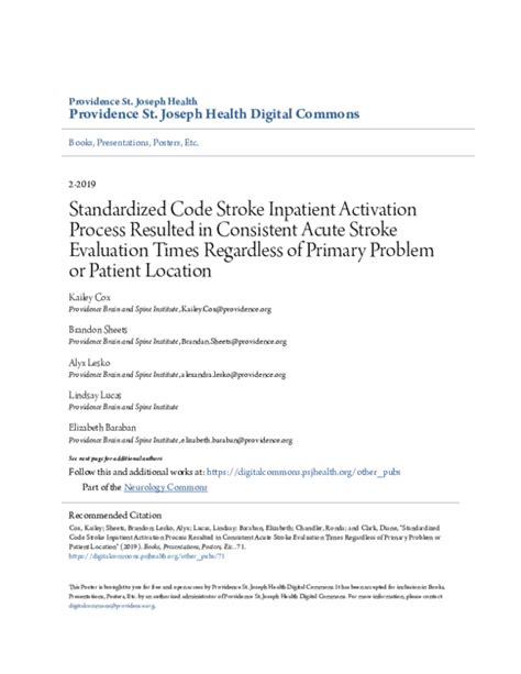 Pdf Abstract Wp502 Standardized Code Stroke Inpatient Activation Process Resulted In