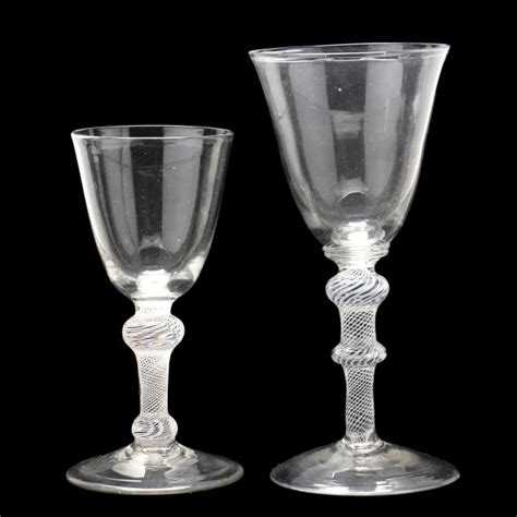 Two Opaque Twist Wine Glasses Lot 3005 The Estate Of The Late Dr