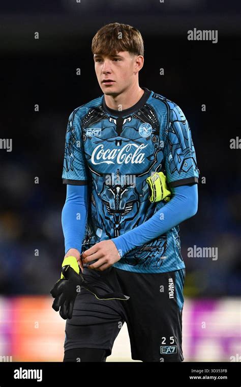 Mathias Ferrante Of Ssc Napoli Warm Up Prior The Match During The Uefa Champions League Phase