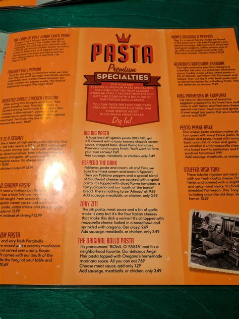 Menu For Oreganos Tucson Az Restaurantji