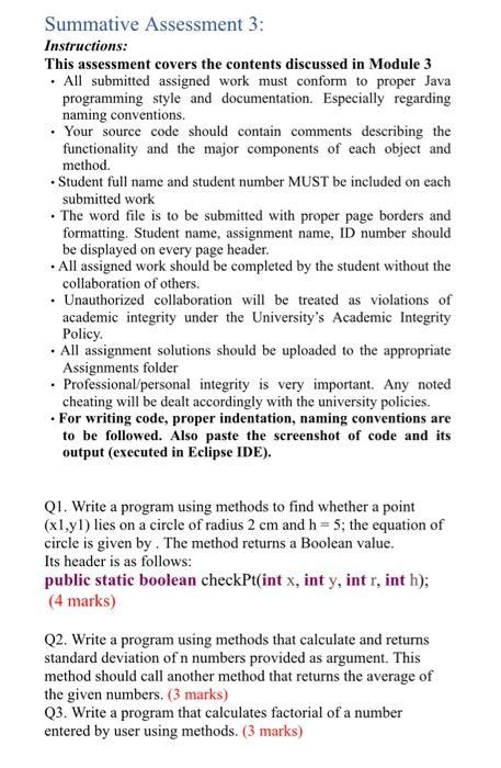 Solved Summative Assessment 3 Instructions This