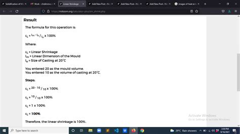 How To Calculate And Solve For Linear Shrinkage Solidification Of Metals