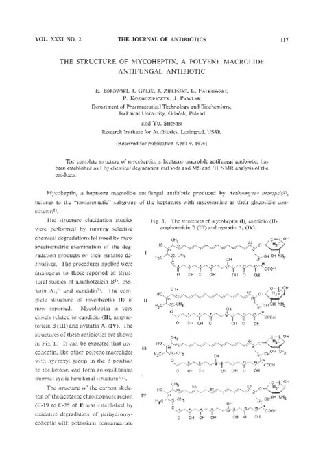 Pdf The Structure Of Mycoheptin A Polyene Macrolide Antifungal Antibiotic
