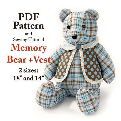 Simplicity A2115 Pattern Memory Bear Sewing Pattern Memorial Bear