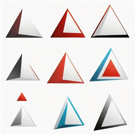 A White Background With A Red And Blue Triangle And A Red Triangle Premium Ai Generated Image