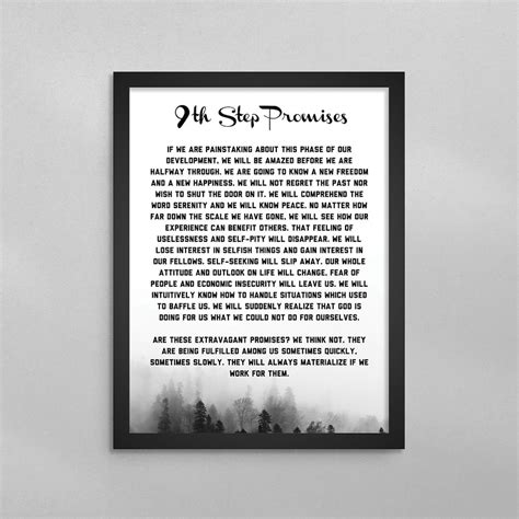 9th Step Promises Poster Aa Na Third Alcoholics And Narcotics