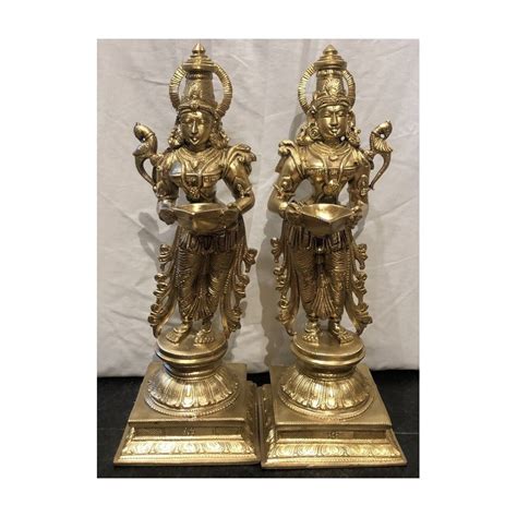 Buy Beautiful Lady Carrying Deepa Pure Bronze Idol