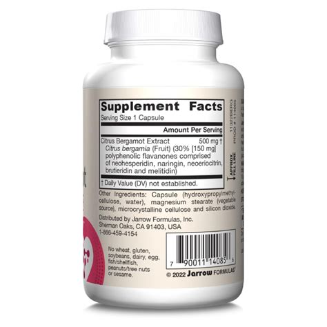 Jarrow Formulas Citrus Bergamot 500 Mg 60 Kapsułek