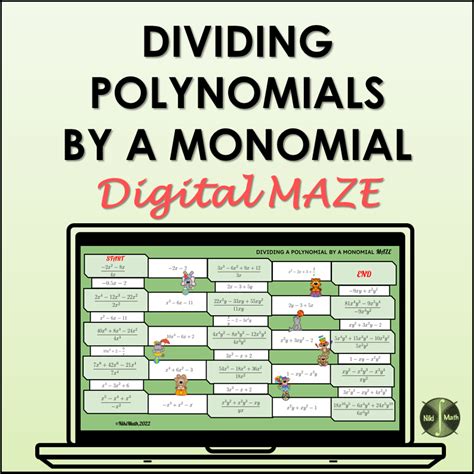 Dividing A Polynomial By A Monomial Maze Teaching Resources Worksheets Library