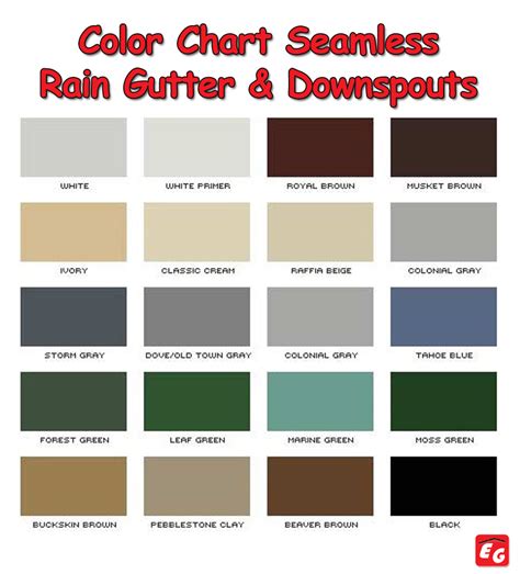 Seamless Gutter Color Chart