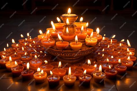 Velas Formam Um Círculo Em Chamas Iluminando Um Núcleo Radiante