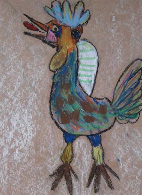 A Faithful Attempt Picasso Rooster In Oil Pastel Project
