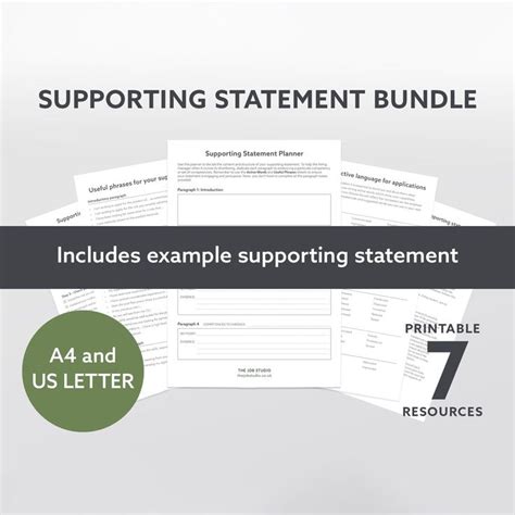 Printable Supporting Personal Statement Bundle 900 Word Supporting Statement Example Editable Ms