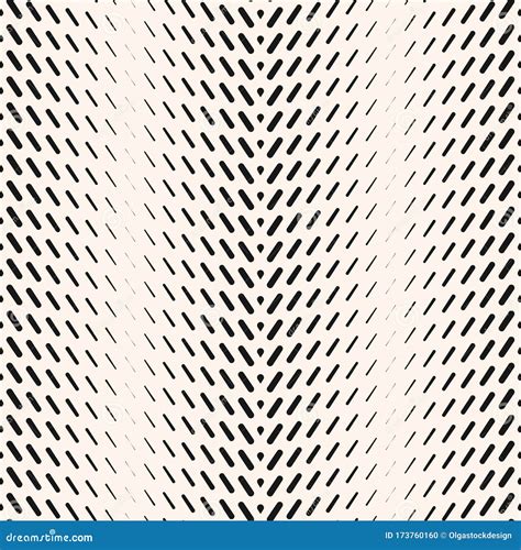 Vector Geometric Halftone Seamless Pattern With Diagonal Lines Zigzag Chevron Stock Vector