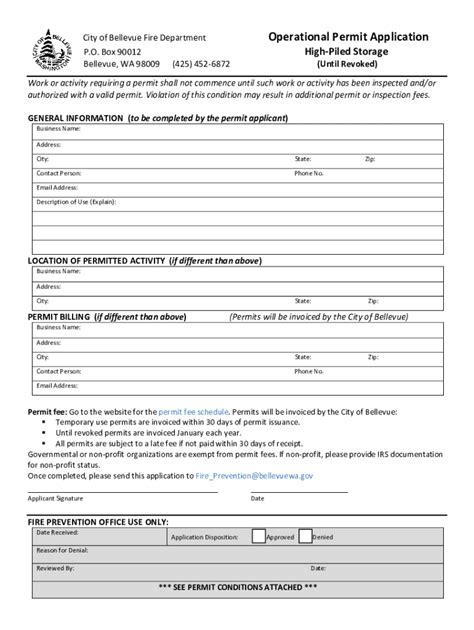 City Of Bellevue Fire Department Operational Permit Fill Out And Sign Online Dochub