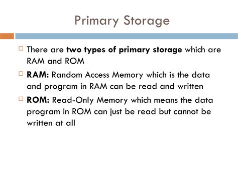 Primary Storage Ppt