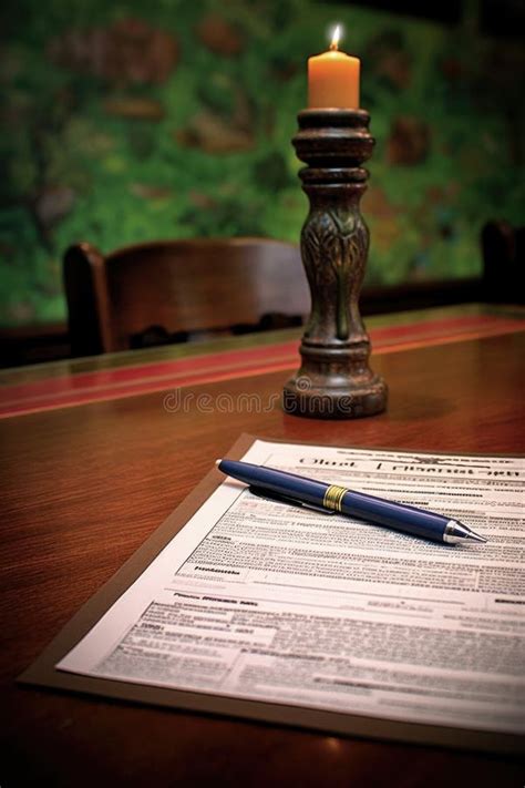 Job Application Form And Pen On A Table Stock Illustration Illustration Of Application Table