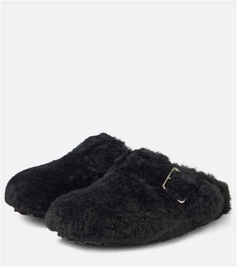 Boston Shearling Clogs In Black Birkenstock 1774 Mytheresa
