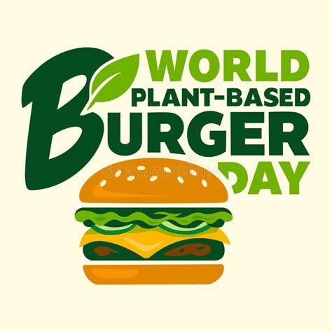 Celebrate World Plant Based Burger Day Stock Illustration