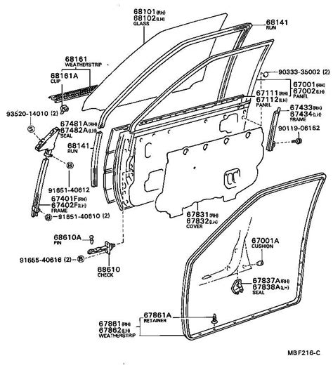 Visualizing Toyota Corolla Door Components A Detailed Diagram
