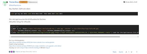 InfluxDB Update Fehler Public Key