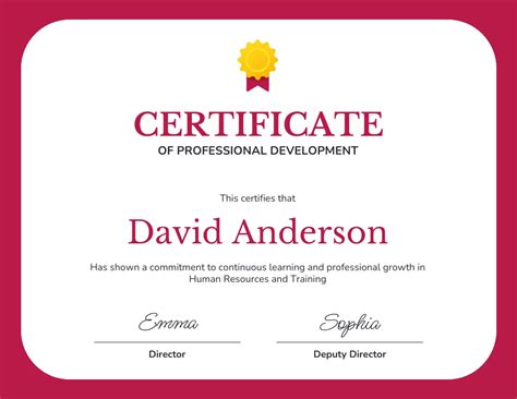 Simple Red Work Certificate Template Venngage