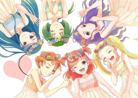 Safebooru Akimoto Komachi Blonde Hair Blue Eyes Blue Hair Closed Eyes