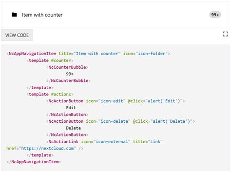 `appnavigationitem` Actions Should Be Visible On Active · Issue 3094 · Nextcloud Libraries