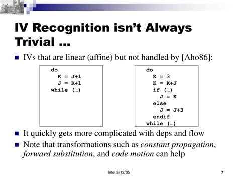 Ppt Advanced Techniques For Induction Variable Analysis In Loop Optimization Powerpoint