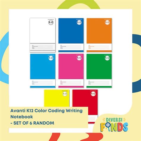 Avanti K 12 Grade 1 And 2 Color Coding Notebook Wplastic Jacket