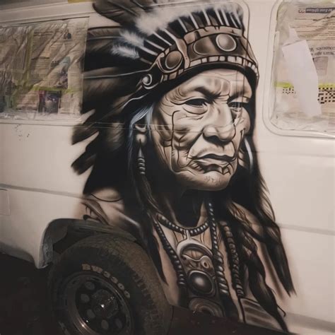🇰🇪 Matwana Matatu Culture ® Art Attack Red Indian Airbrush Portraits Idahcollins