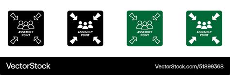 Assembly Point Icon Representing Emergency Vector Image
