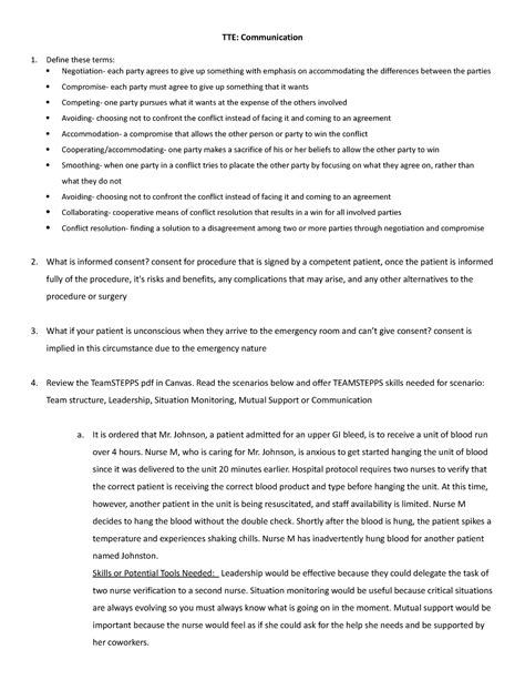 Tte Communication Spring 2023 Tte Communication Define These Terms
