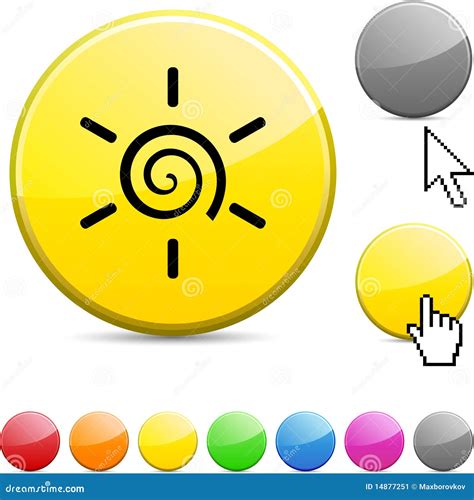 Sun Glossy Button Stock Vector Illustration Of Black 14877251