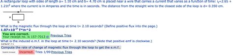 Solved A Rectangular Loop With Sides Of Length A Cm And Chegg