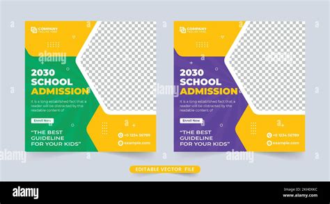 Creative School Admission Social Media Banner For Promotion Back To
