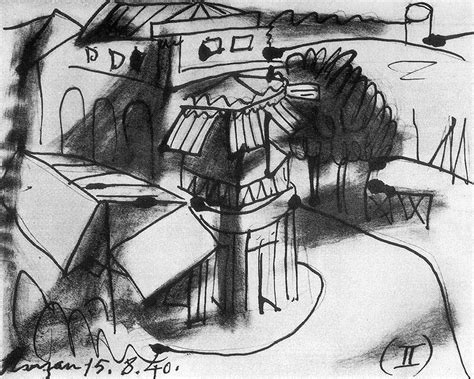 Café In Royan 1940 By Pablo Picasso Artchive