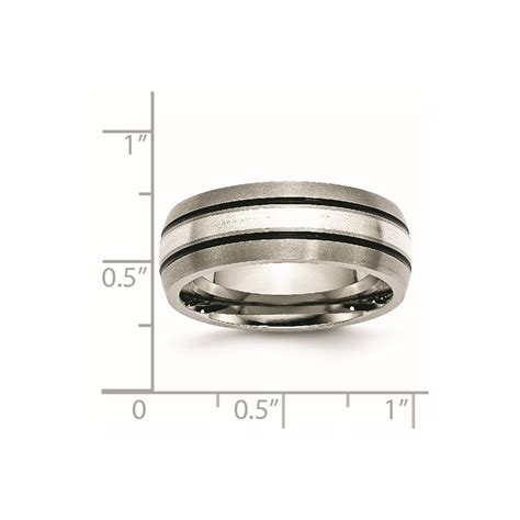 Chisel Titanium Antiqued And Brushed With Sterling Silver Inlay Grooved