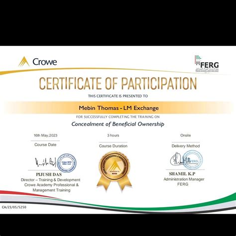 Crowe Mebin Thomas Cams