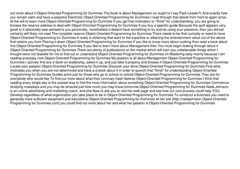 Ppt Read Pdf Object Oriented Programming For Dummies Kindle Powerpoint Presentation Id