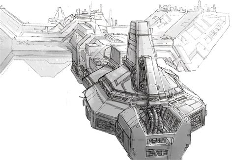 Spaceship Sketch Done After Work In My Spare Time R Imaginarytechnology