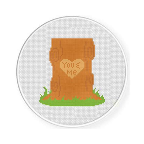 Tree Carve Cross Stitch Pattern Daily Cross Stitch