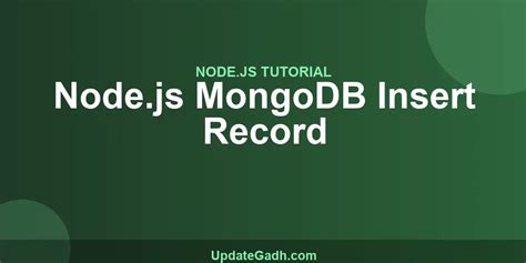 Nodejs Mongodb Insert Record Tutorial With Code Examples
