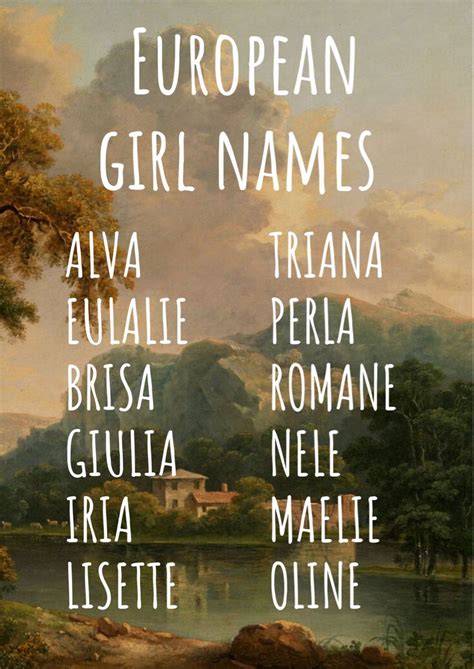 European Girl Names Best Character Names Unique Girl Names Girl Names