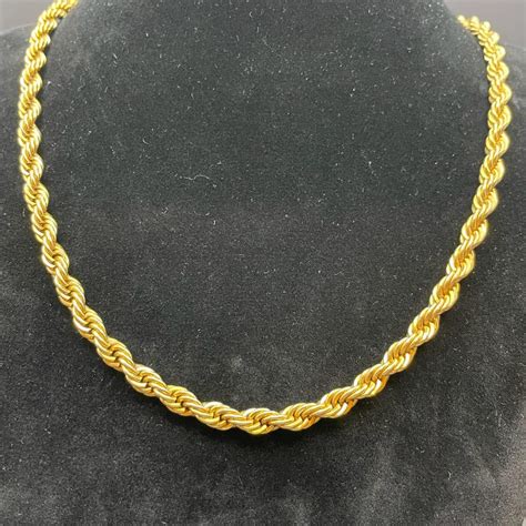 24 Karat Gold Necklace Etsy
