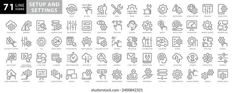 Set Settings Setup Vector Line Icons Stock Vector Royalty Free 2400842321 Shutterstock