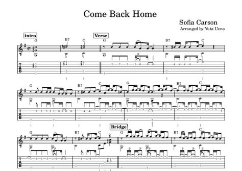 Come Back Home Sofia Carson Fingerstyle Guitar Tab Yuta Ueno