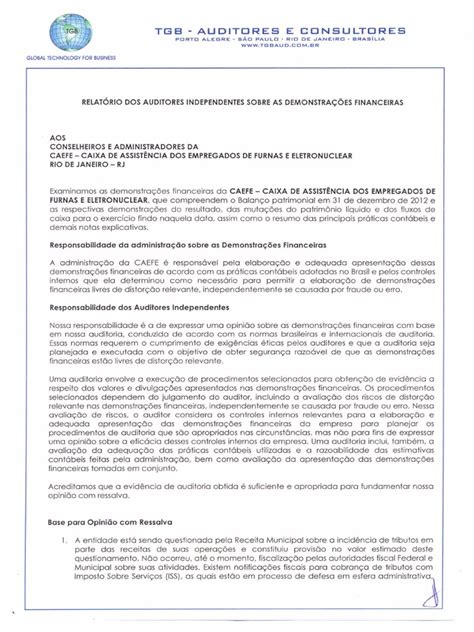 Modelo De Relatorio Auditoria Independente Pdf