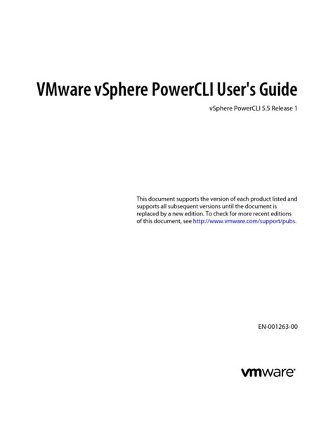 Vsphere Powercli Users Guide Pdf Operating System Command Line